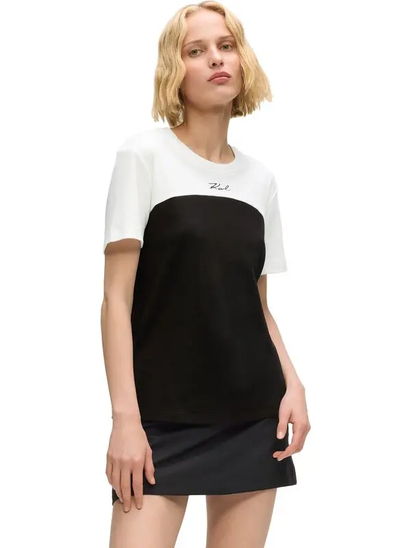 Karl Lagerfeld Signature Logo T-shirt - White/black