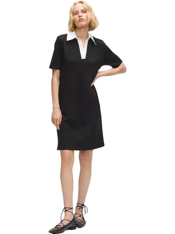 Karl Lagerfeld Signature Collar Polo Dress - Black