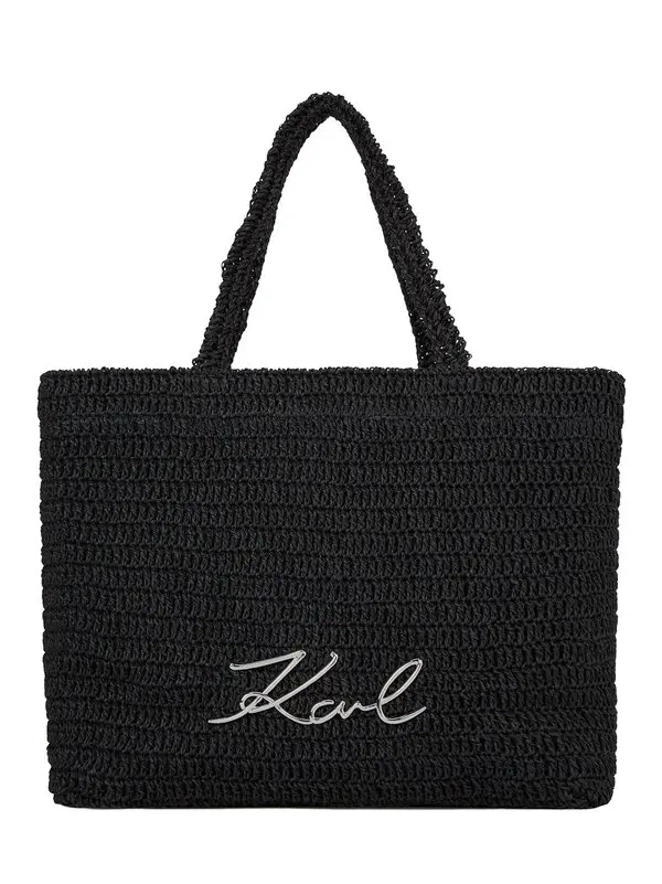 Karl Lagerfeld K/signature Crochet Tote - Black