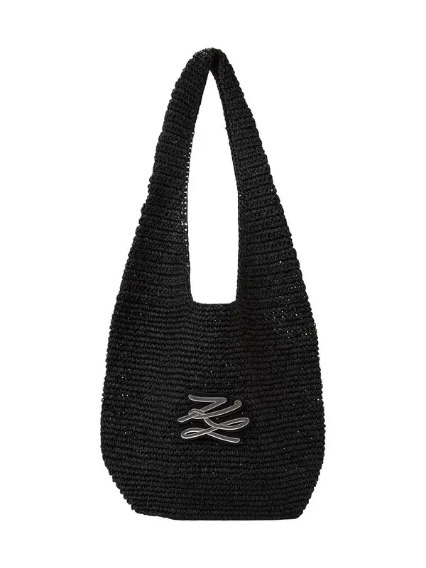 Karl Lagerfeld K/autograph Crochet Hobo Bag - Black