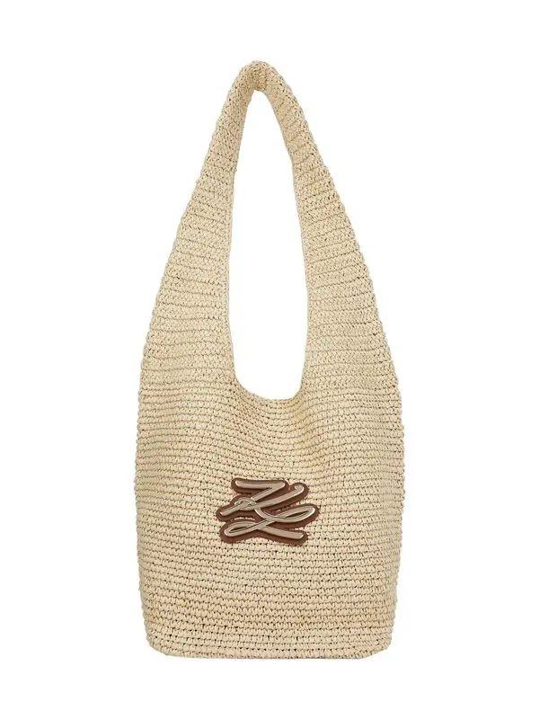Karl Lagerfeld K/autograph Crochet Hobo Bag - Natural