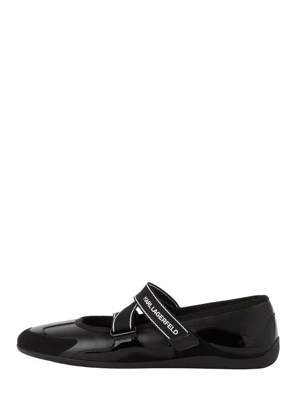 KL JEANS Altia Kross Strap Flats - Black
