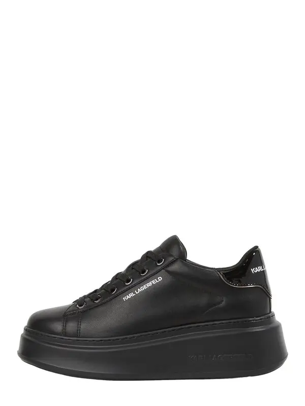 Karl Lagerfeld Anakapri Ikon Charm Sneakers In Leather - Black