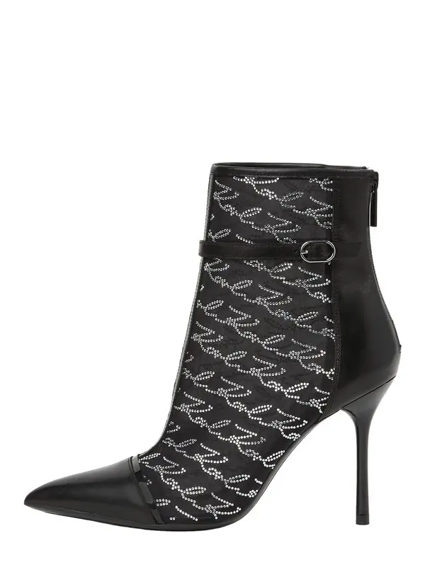 Karl Lagerfeld Signia Sparkle Ankle Boots - Black/silver