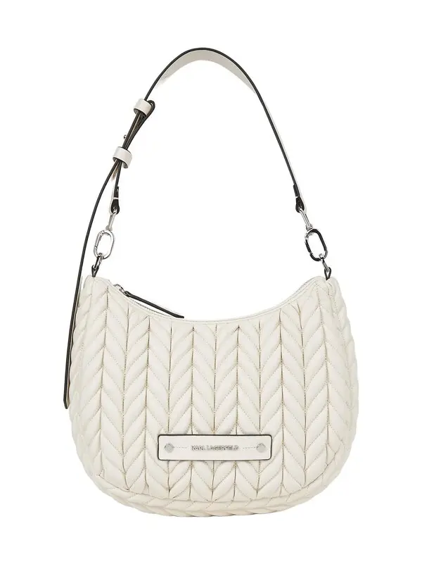 Karl Lagerfeld K/weave Small Hobo Bag - Off White