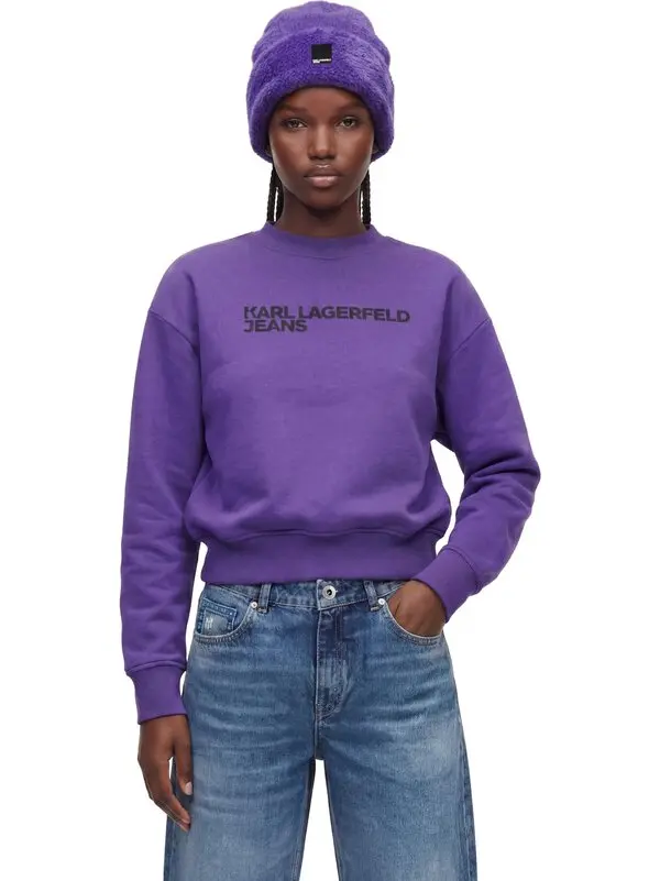 Karl Lagerfeld Organic Cotton Logo Sweatshirt - Prism Violet