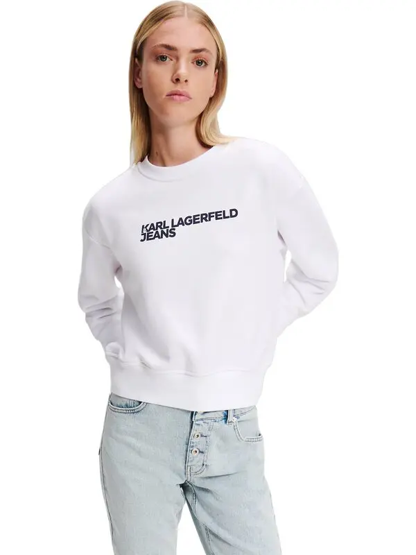 Karl Lagerfeld Organic Cotton Logo Sweatshirt - White
