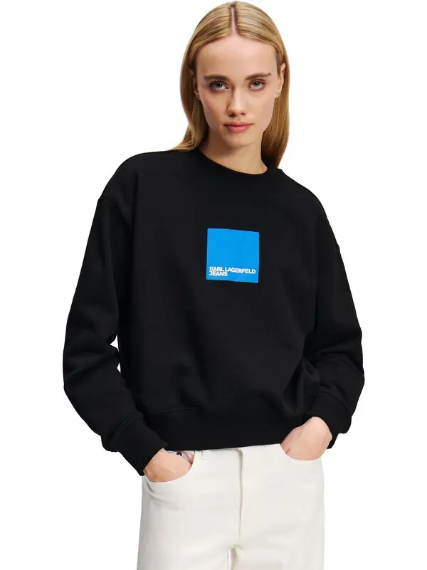 KL JEANS Jeans Organic Cotton Box Logo Sweatshirt - Black