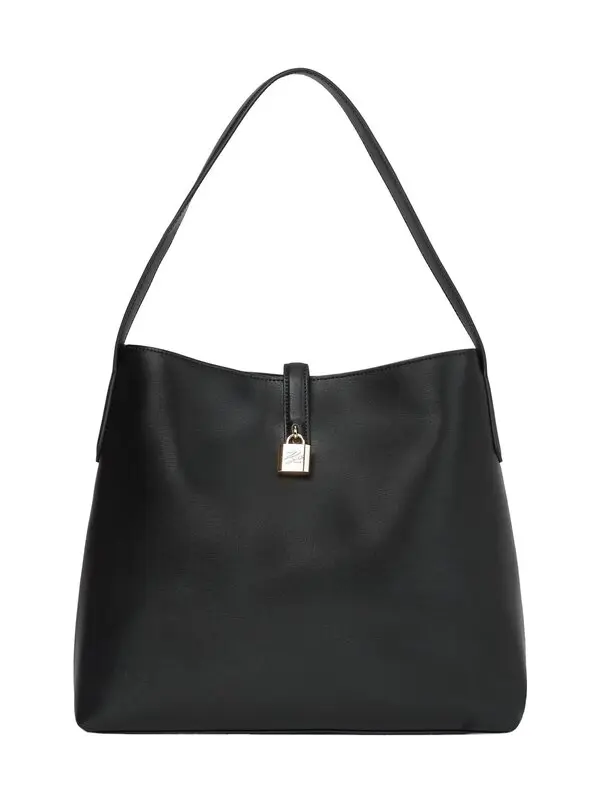 Karl Lagerfeld K/autograph Padlock Hobo Bag - Black/gold