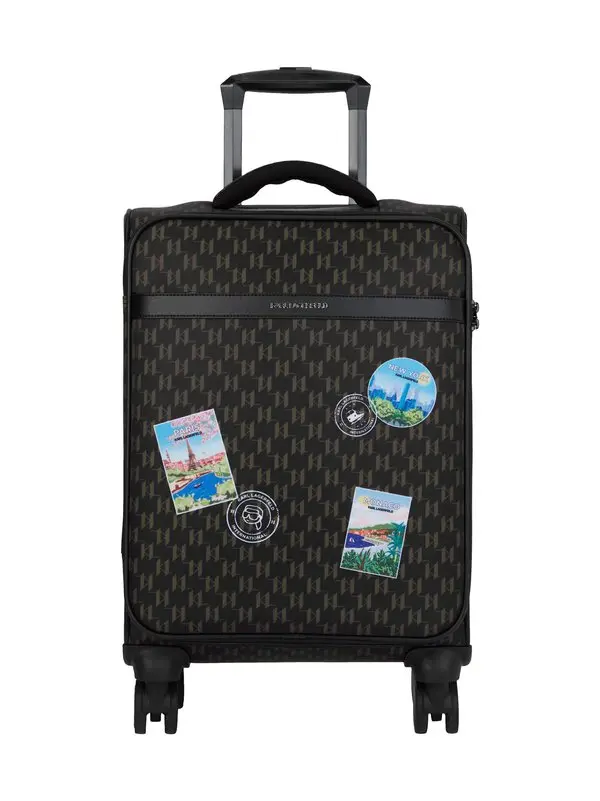 Karl Lagerfeld Ikon Monogram Trolley Case - Brown-monogram