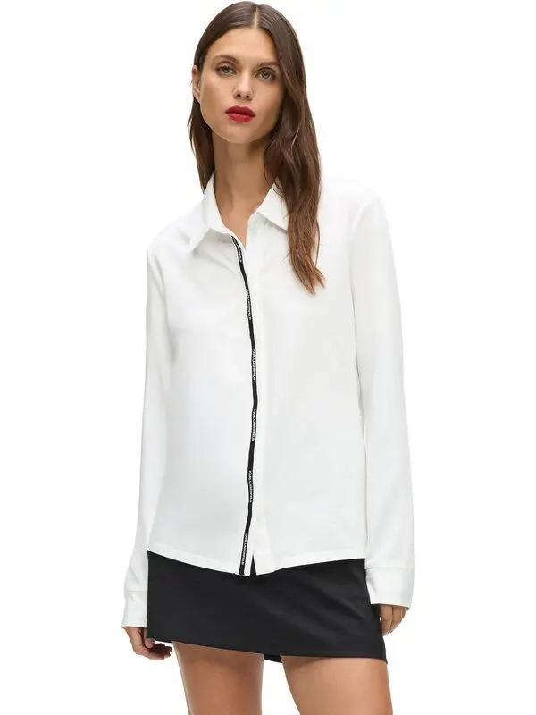 Karl Lagerfeld Cotton Logo Tape Shirt - White