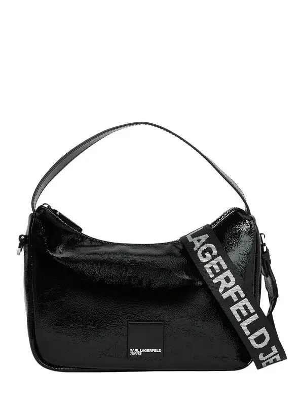 KL JEANS Jeans Glossy Mini Hobo Bag - Black