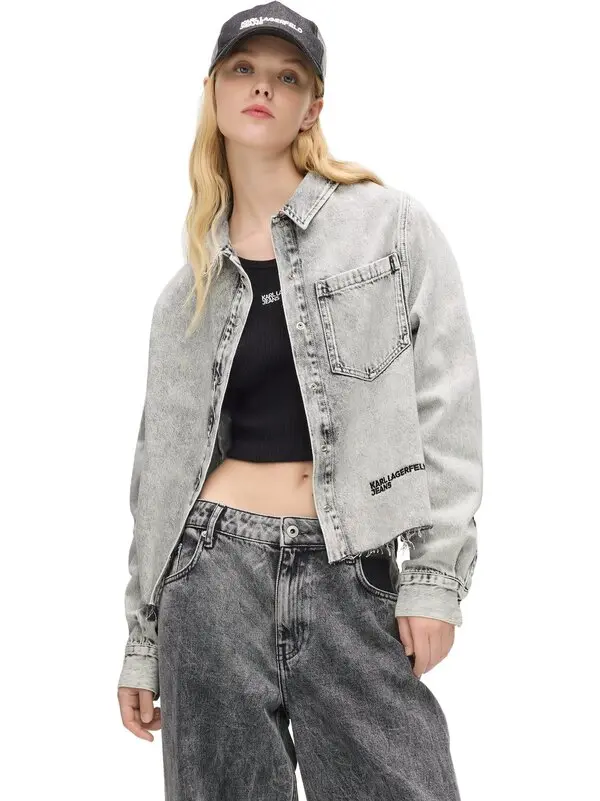 KL JEANS Jeans Bleached Denim Shirt - Bleached Grey