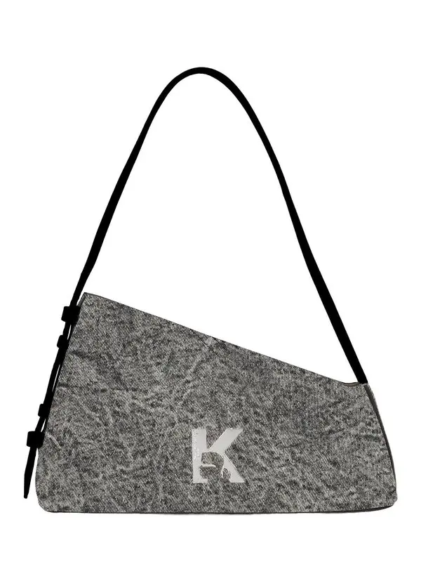 Karl Lagerfeld Geo Denim Shoulder Bag - Washed Black
