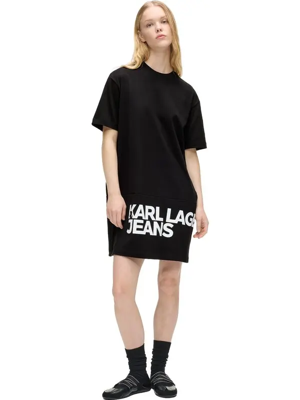 KL JEANS Jeans Logo T-shirt Dress - Black