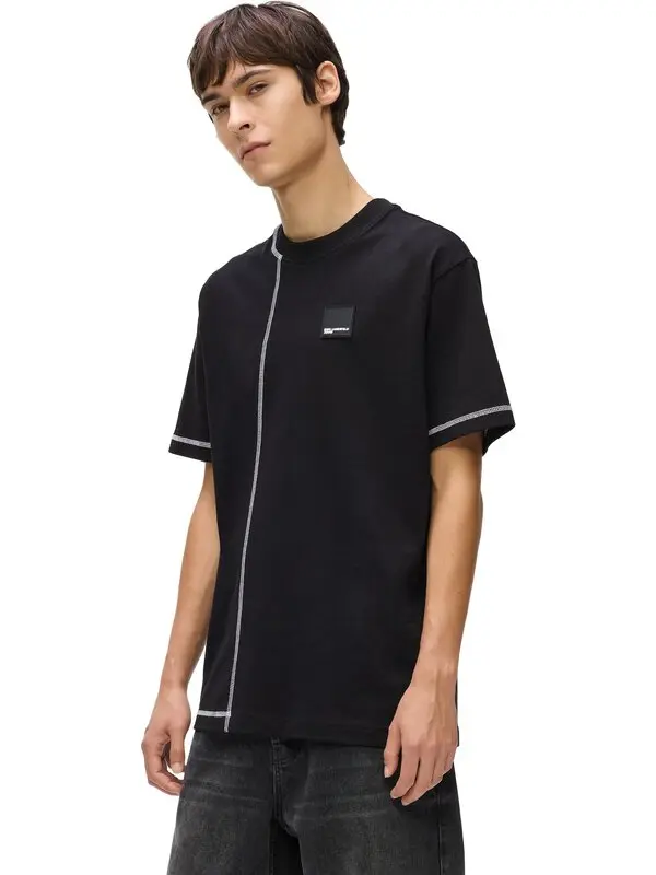 KL JEANS Contrast Stitch T-shirt - Black