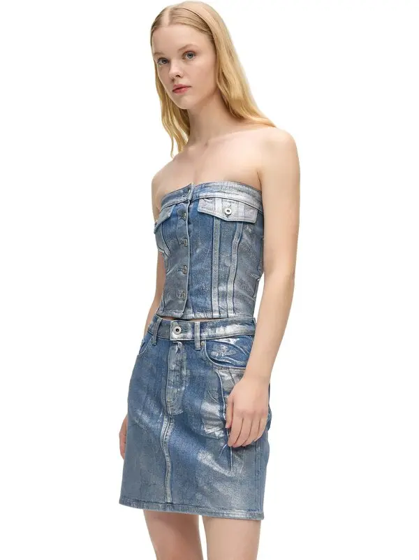 KL JEANS Jeans Coated Denim Bustier - Coated Blue