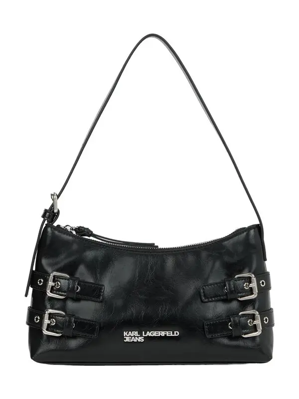 Karl Lagerfeld Buckle Shoulder Bag - Black
