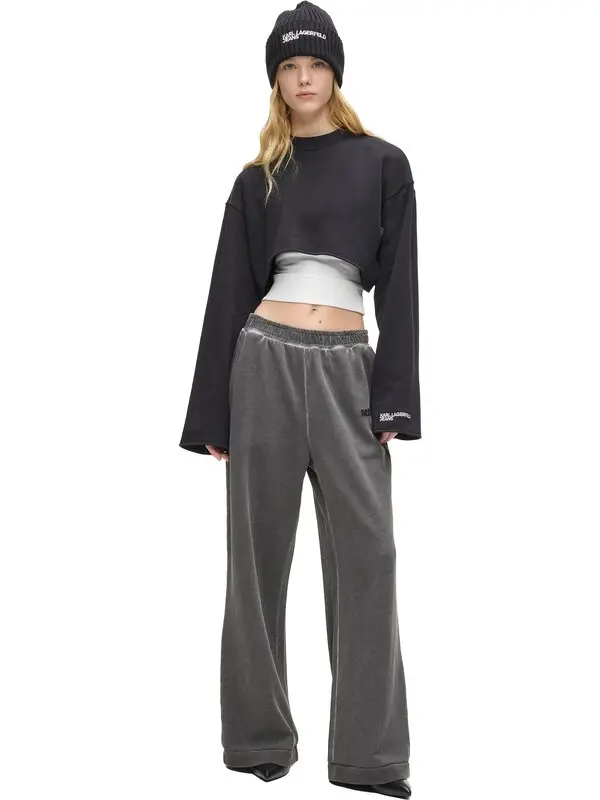KL JEANS Jeans Washed Wide-leg Sweatpants In Organic Cotton - Magnet