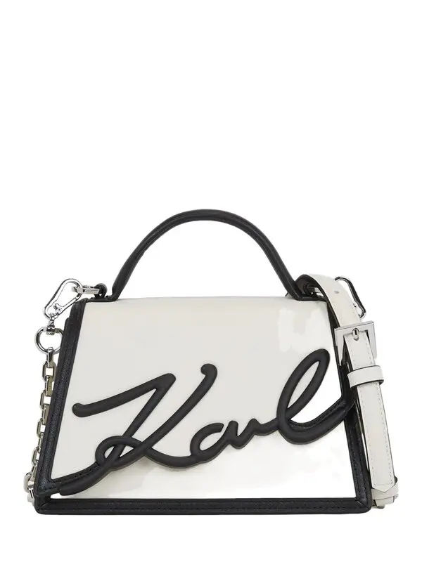 Karl Lagerfeld K/signature Small Crossbody Bag - White/black