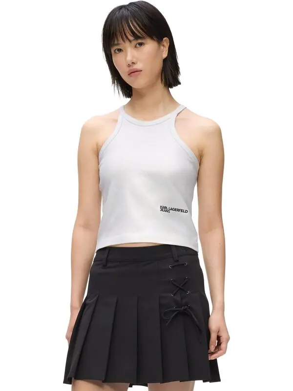 KL JEANS Jeans Coated Ribbed Tank Top - Silver