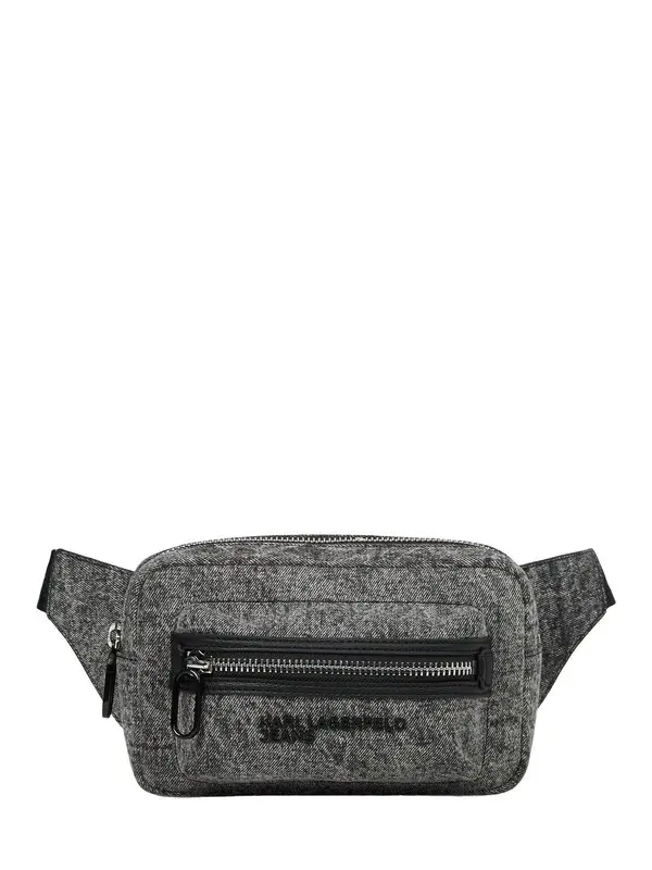 Karl Lagerfeld Washed Denim Belt Bag - Washed Black