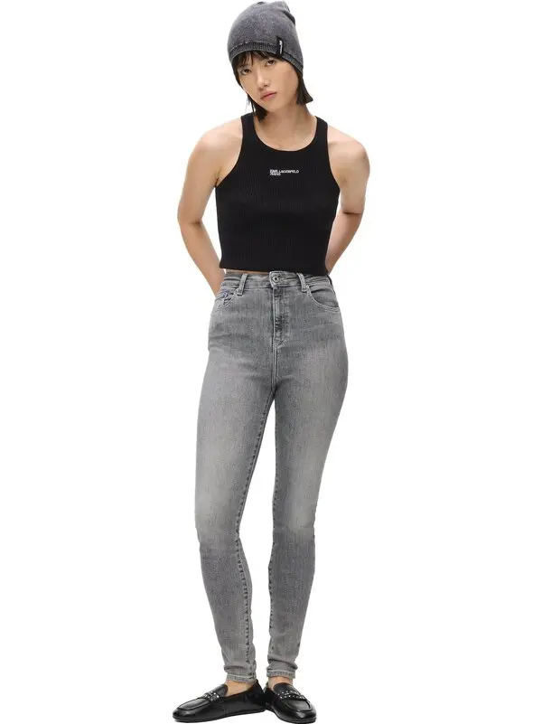 KL JEANS Jeans High-rise Skinny Jeans Denim - Light Grey