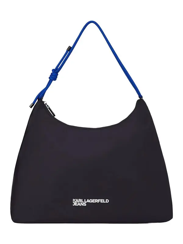 KL JEANS Jeans Large Cord Nylon Shoulder Bag - Black