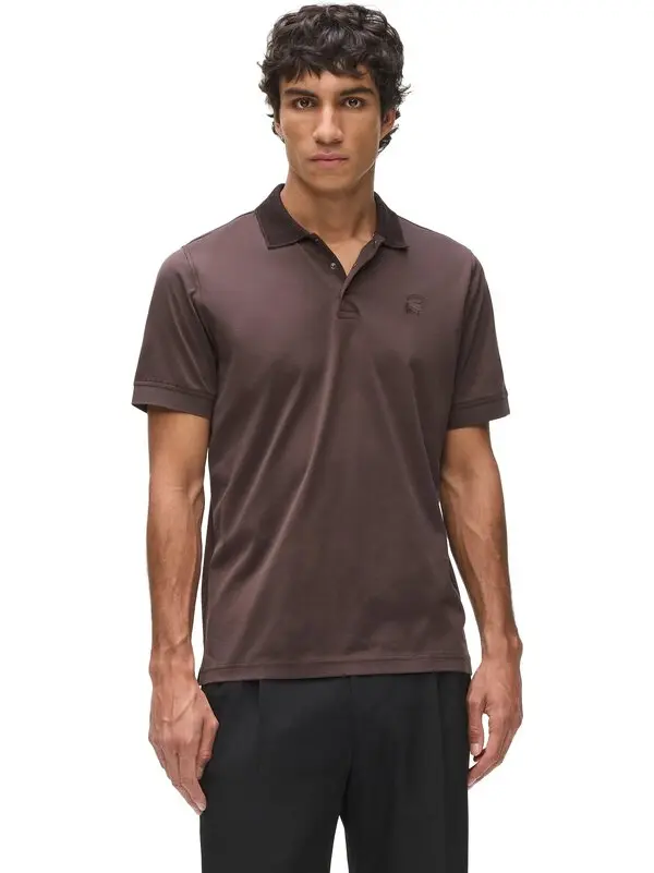 Karl Lagerfeld Square Snap Button Polo Shirt - Black/brow