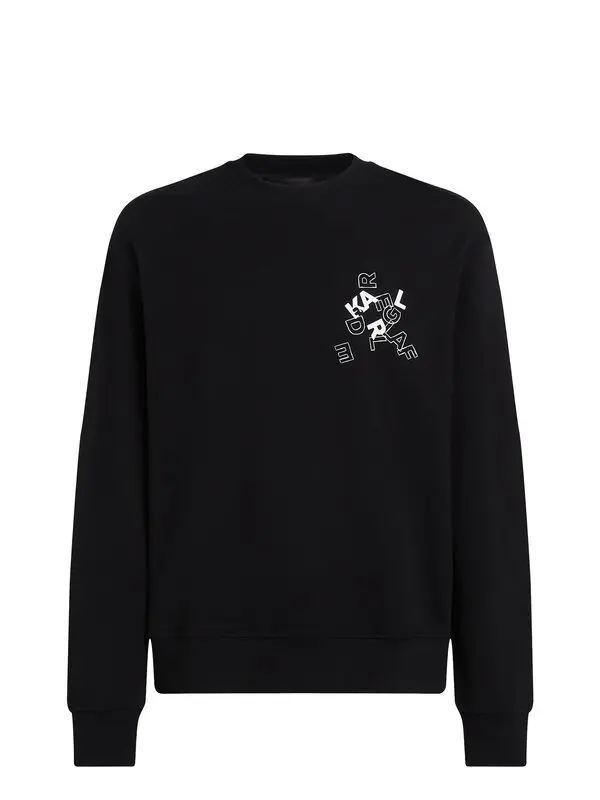 Karl Lagerfeld Logo Organic Cotton Sweatshirt - Black