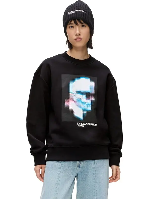 KL JEANS Jeans Digitized Portrait Sweatshirt - Black