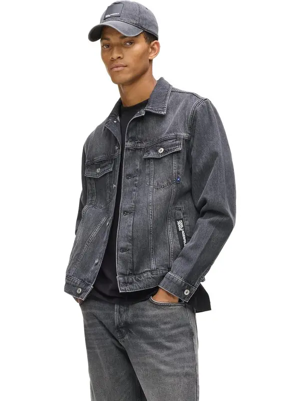 KL JEANS Jeans Regular-fit Washed Denim Jacket - Washed Dark