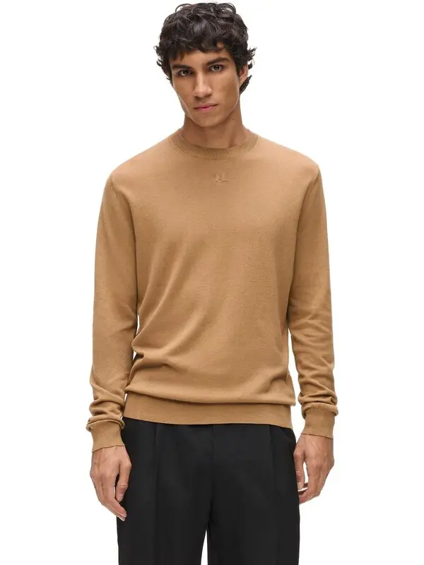 Karl Lagerfeld Crewneck Knitted Sweater - Camel