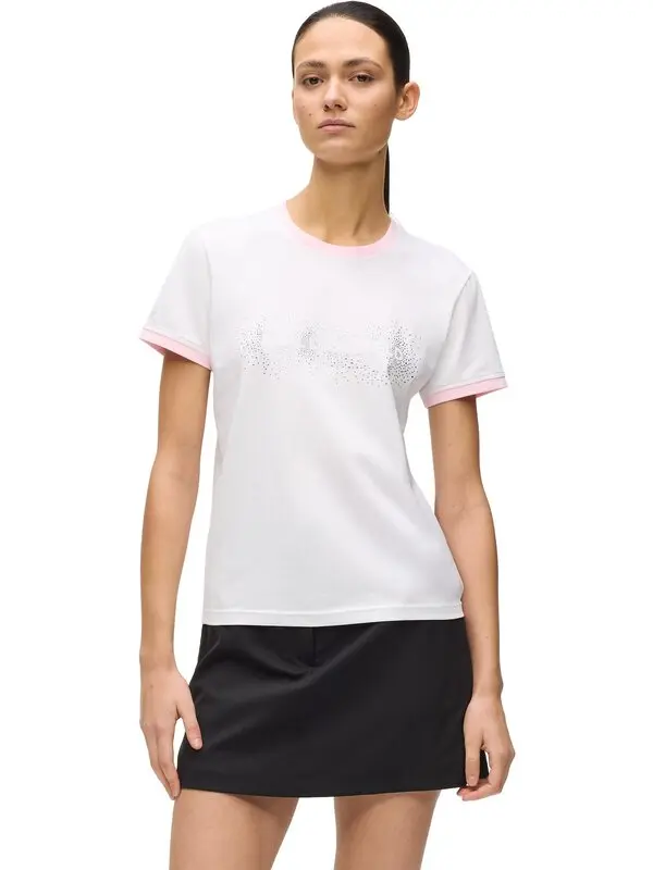 Karl Lagerfeld Rhinestone Logo T-shirt - White