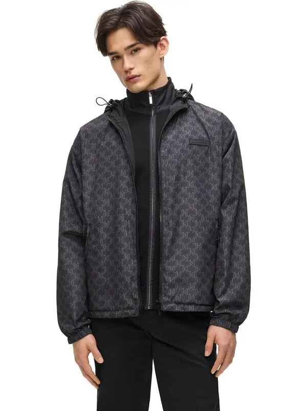 Karl Lagerfeld Hooded Reversible Blouson Jacket - Black