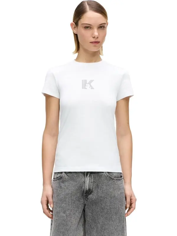 KL JEANS Slim Fit K Logo T-shirt - White
