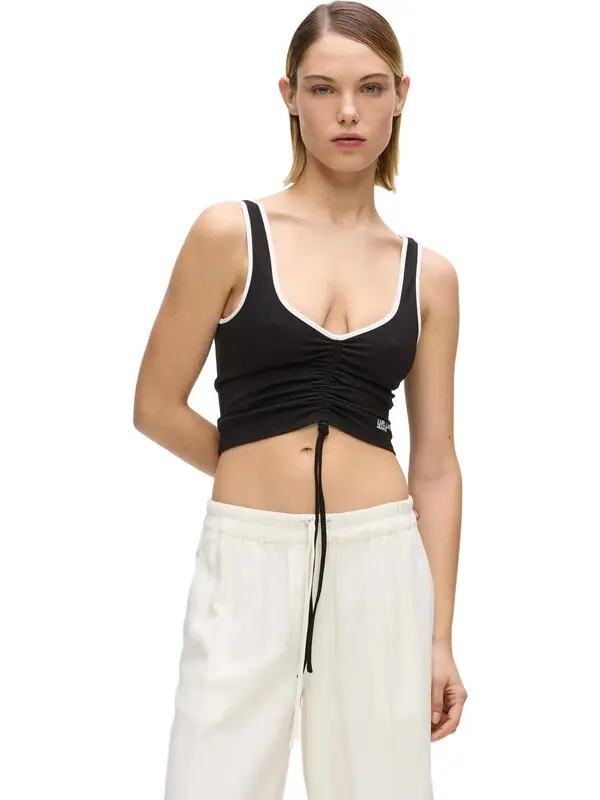 KL JEANS Jeans Cropped V-neck Tank Top - Black