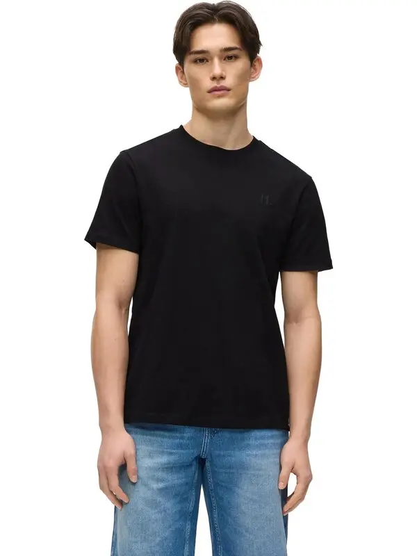 Karl Lagerfeld Monogram Linen Blend T-shirt - Black