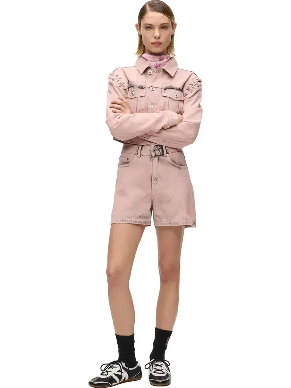 KL JEANS Jeans High-rise Ink-effect Denim Shorts - Fairytale