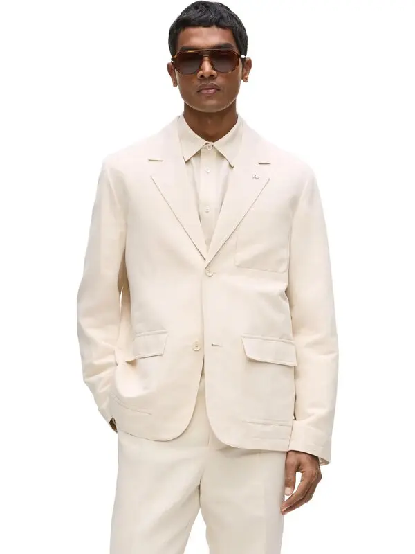Karl Lagerfeld Linen Blazer - Natural