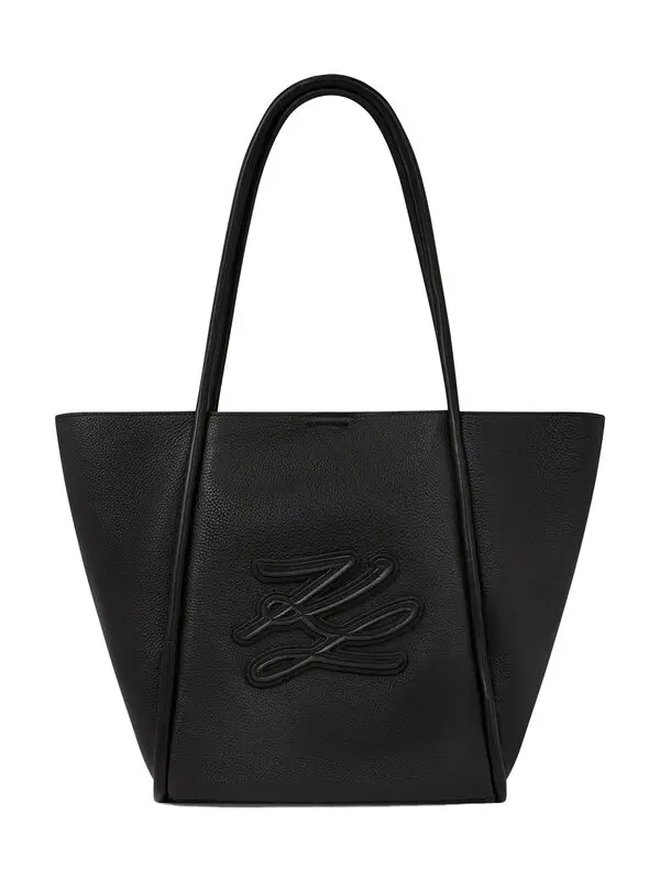 Karl Lagerfeld K/autograph Patch Medium Tote Bag - Black-nickel