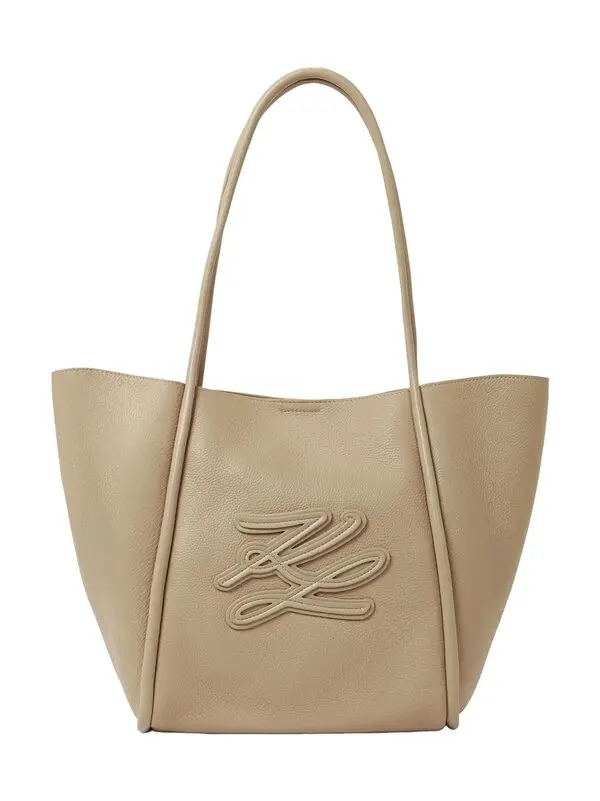 Karl Lagerfeld K/autograph Patch Medium Tote Bag - Safari