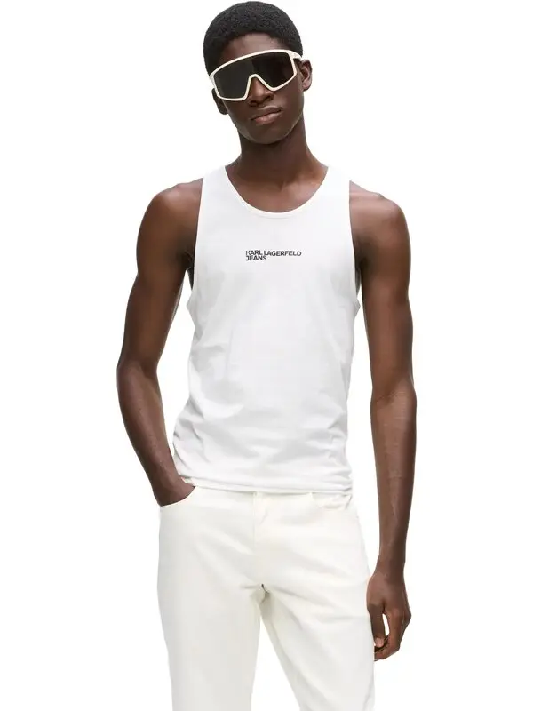 KL JEANS Jeans Logo Tank Top - White