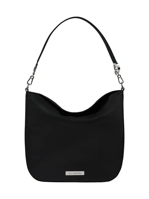 Karl Lagerfeld Ikon Smooth Hobo Bag - Black