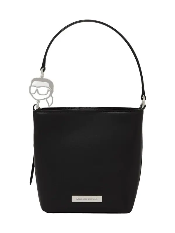 Karl Lagerfeld Ikon Smooth Bucket Bag - Black