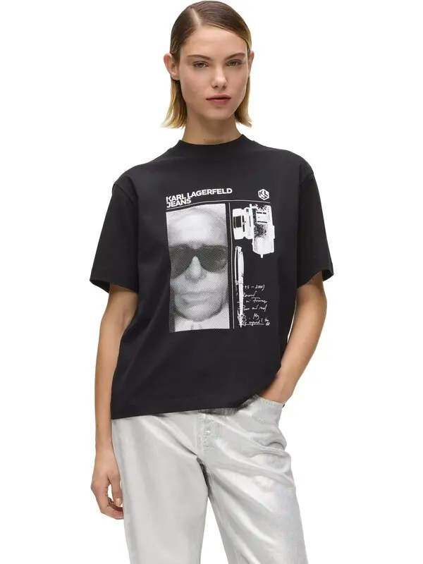 KL JEANS Jeans Graphic Print Organic Cotton T-shirt - Black