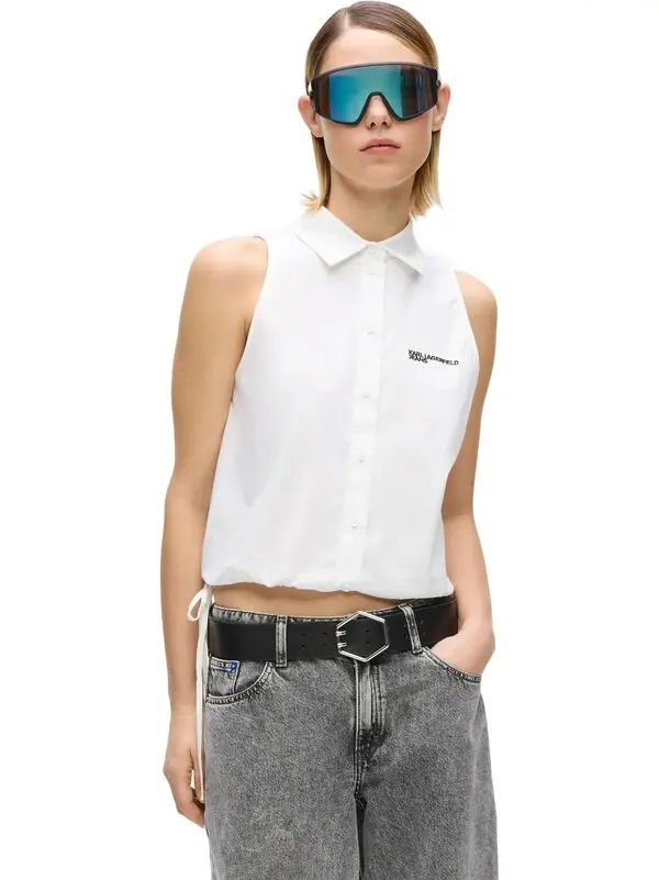 KL JEANS Jeans Sleeveless Shirt - White