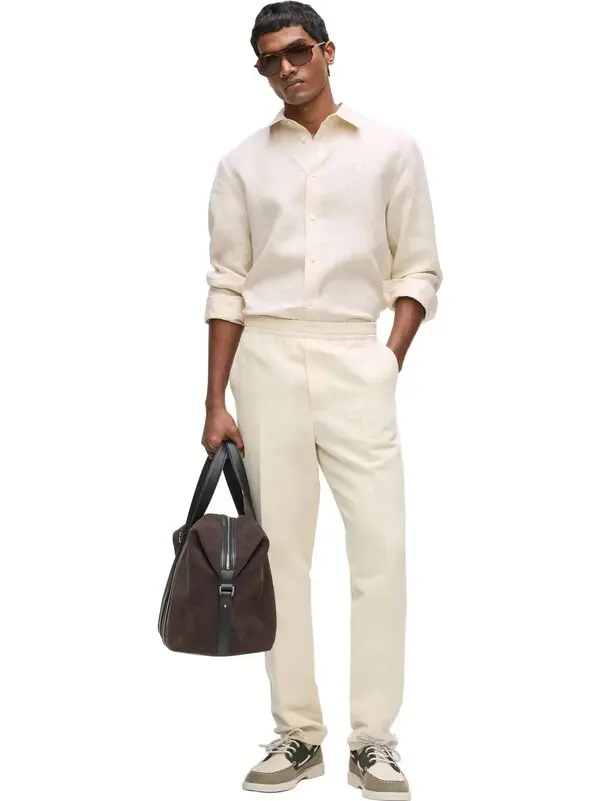Karl Lagerfeld Linen-blend Suit Pants - Natural