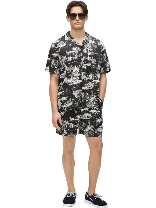 Karl Lagerfeld All-over Print Tropical Shorts - Black