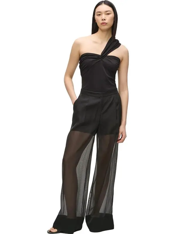 Karl Lagerfeld Organza Wide-leg Pants - Black